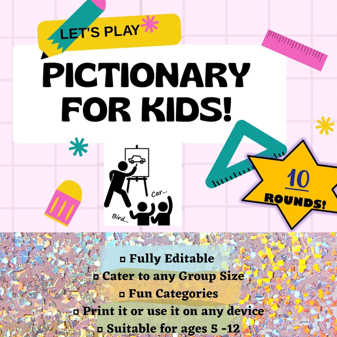 Pictionary Game for Kids |fully Editable Version for Any Group Size ...