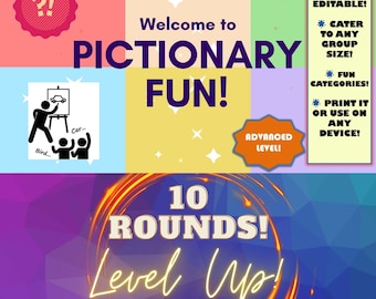 Pictionary Game Fully Editable Version for Any Group Size| Family Draw ...