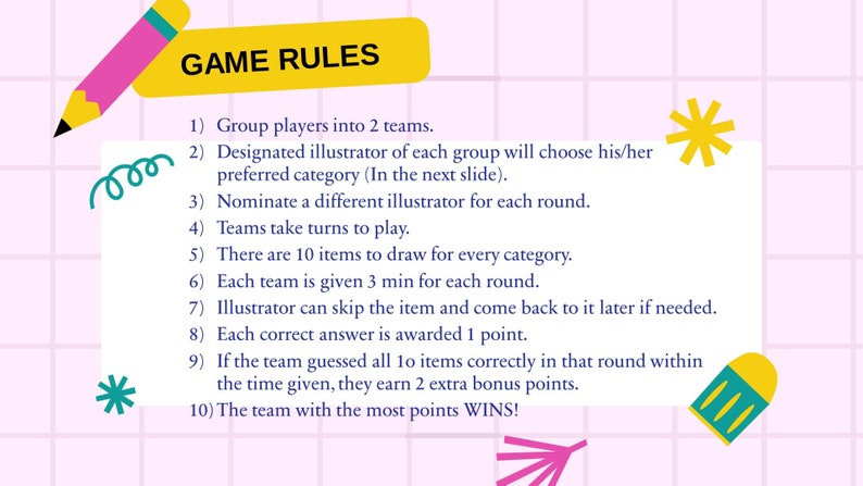 Pictionary Game for Kids fully Editable Version for Any Group Size ...