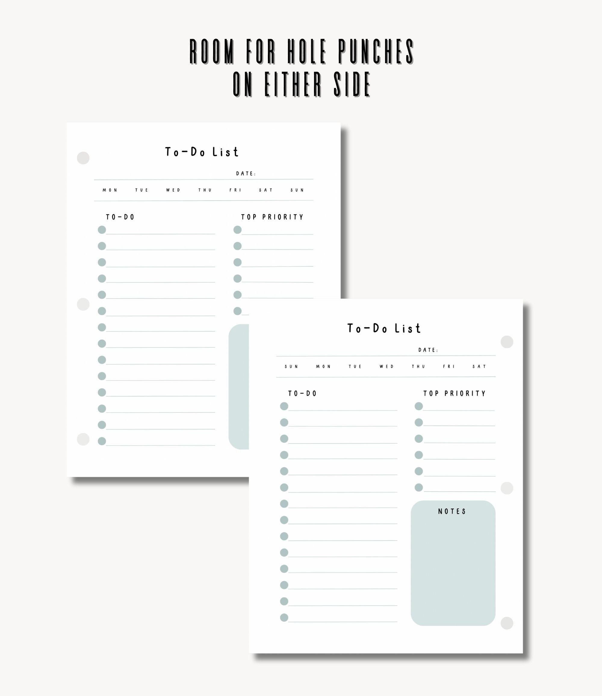 To-do List Printable | A4, A5 and Letter | Instant Download ...