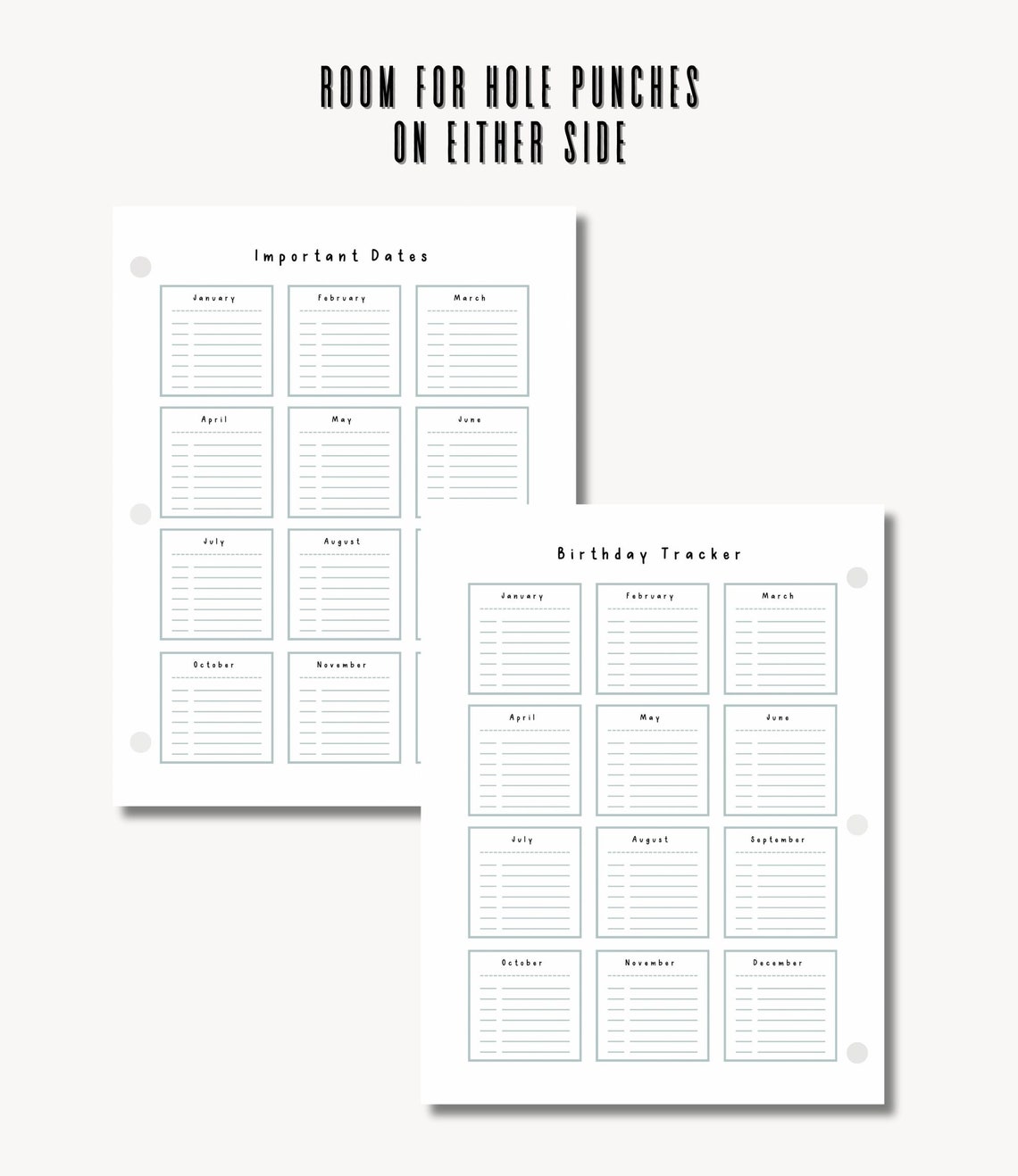Important Dates | A4, A5 and Letter | Instant Download | Productivity ...