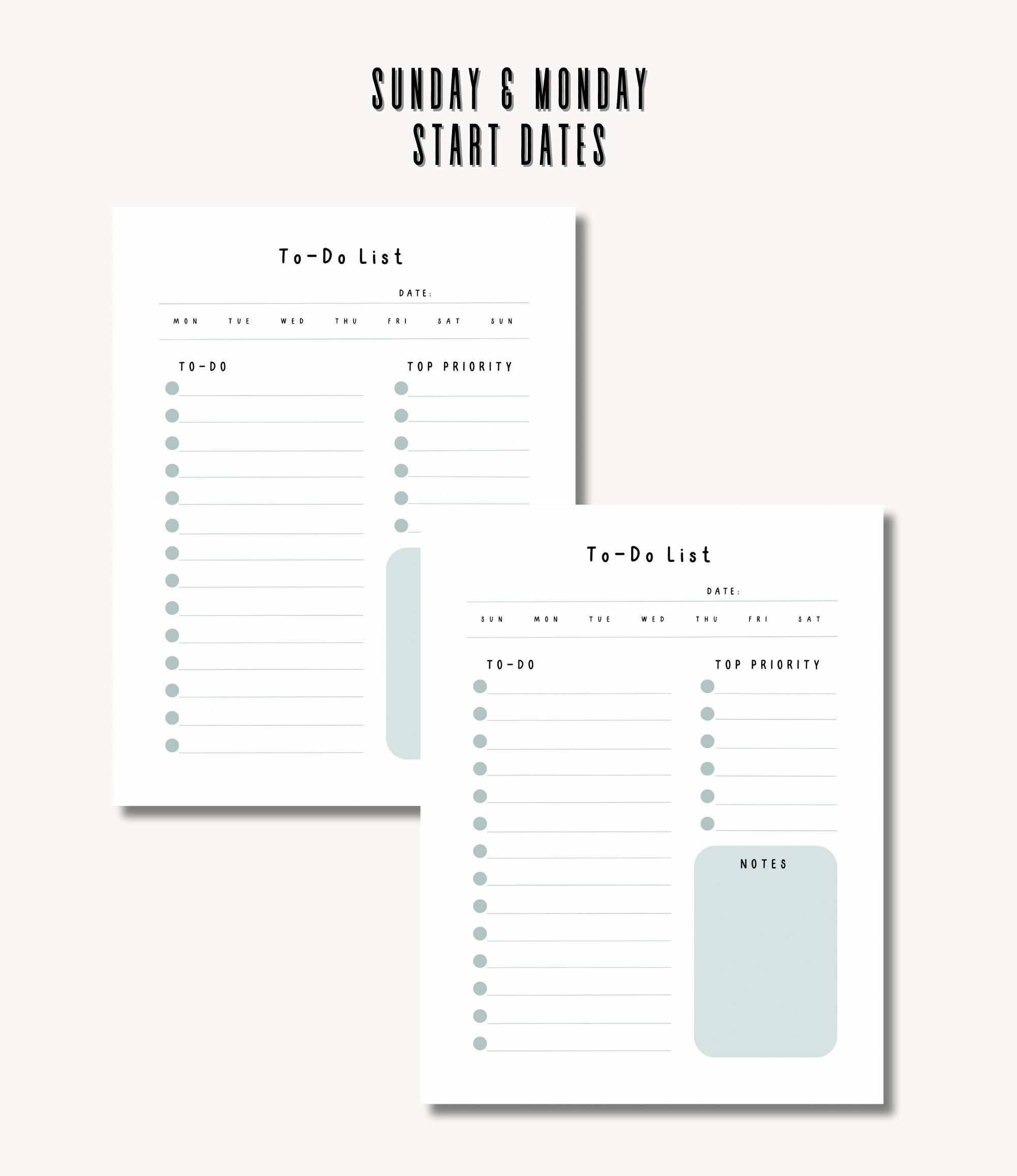 To-do List Printable | A4, A5 and Letter | Instant Download ...