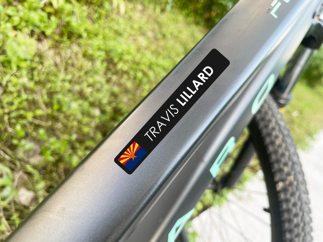 10x US State Flags Custom Name Bike Sticker Label Decal - for Americans ...