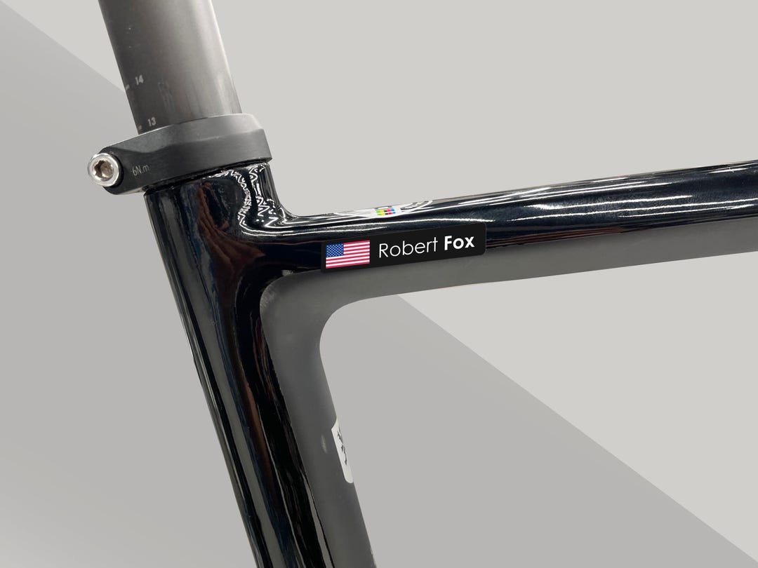 10x Cyclist Bike Name Sticker, Husband Gift for Cyclist Name on Bicycle ...