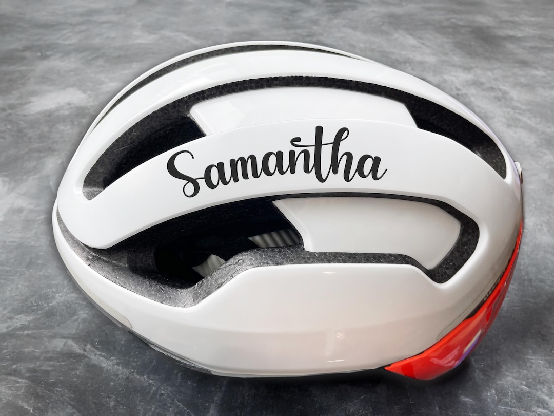 2x Custom Helmet Name Decal by Sancraftsco, Cyclist Name Waterproof ...