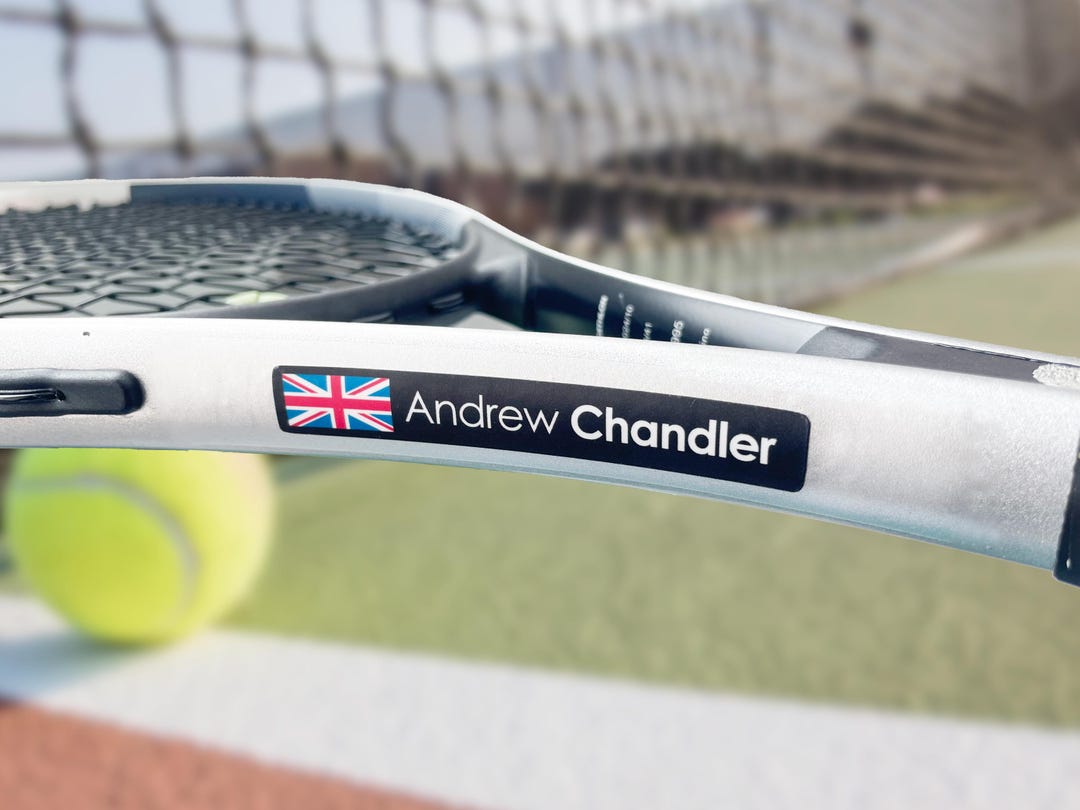 10x Tennis Racket Stickers, Racquet Sticker, Gift Name Stickers for ...