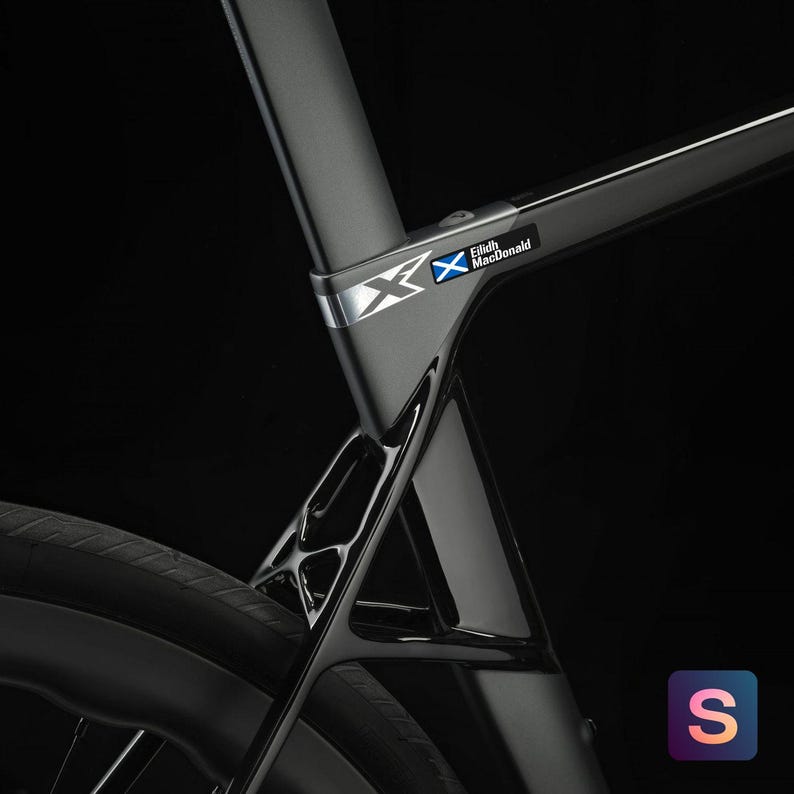 10x Personalised Bike Name and Flag Sticker Label Decal for Road Bike ...