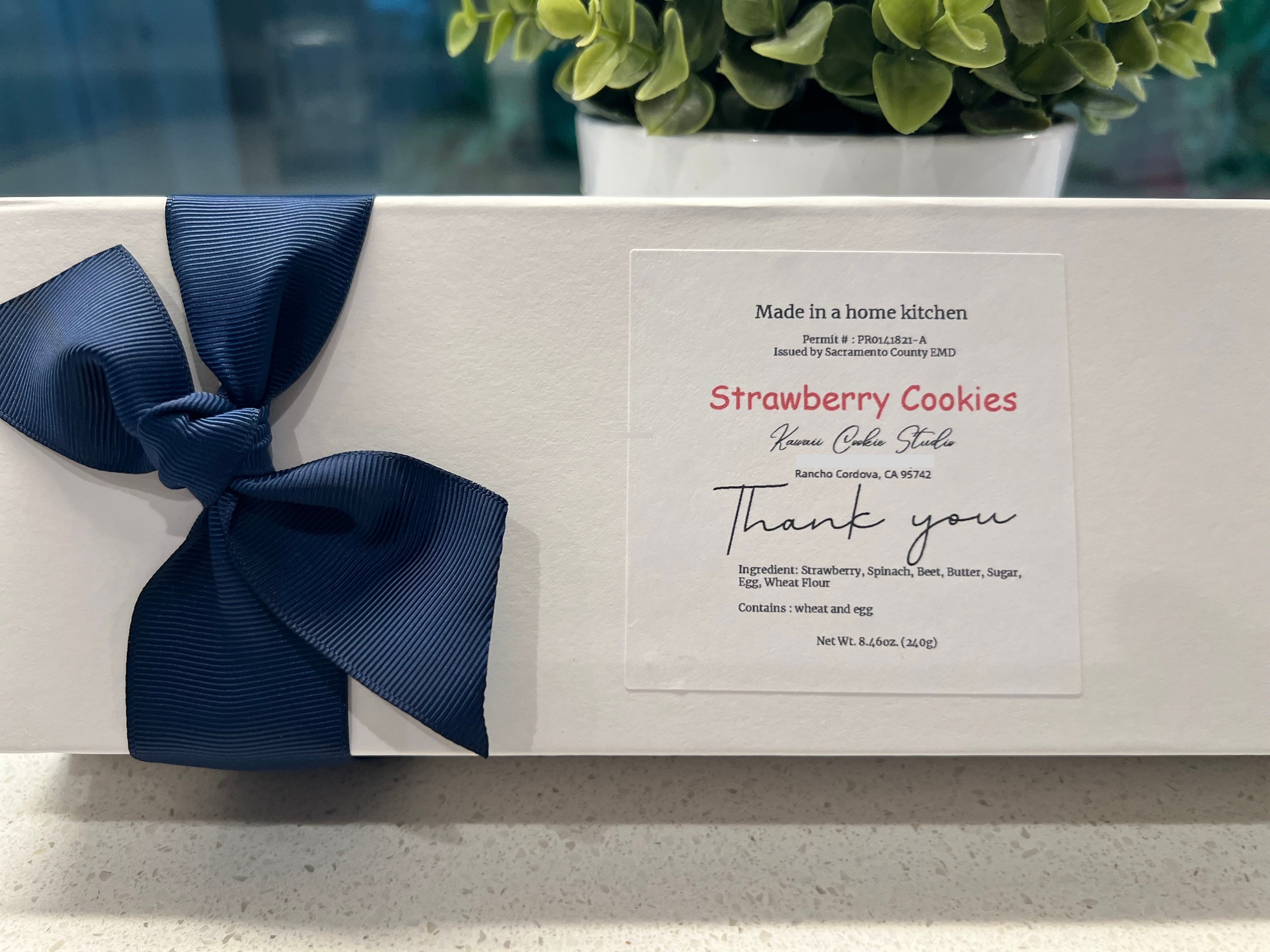 Gourmet Natural Strawberry Cookies in Gift Box 12 Pcs 2 Free Samples No ...