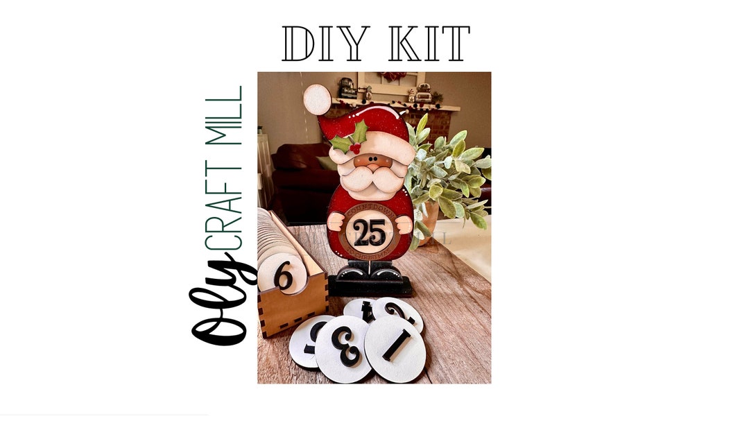 DIY Standing Santa Countdown / Santa Claus / Mantle Decor / Home Decor ...
