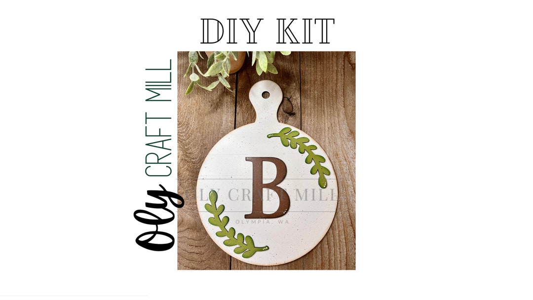 DIY Breadboard Monogram Sign / DIY Wood Blank / Unfinished Wood Kit ...