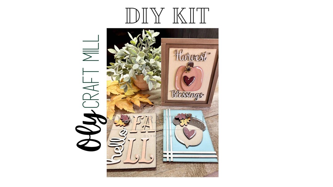 DIY Fall Harvest Trio Signs / 5x6.5" Sign / Scarecrow / Wood Kits ...