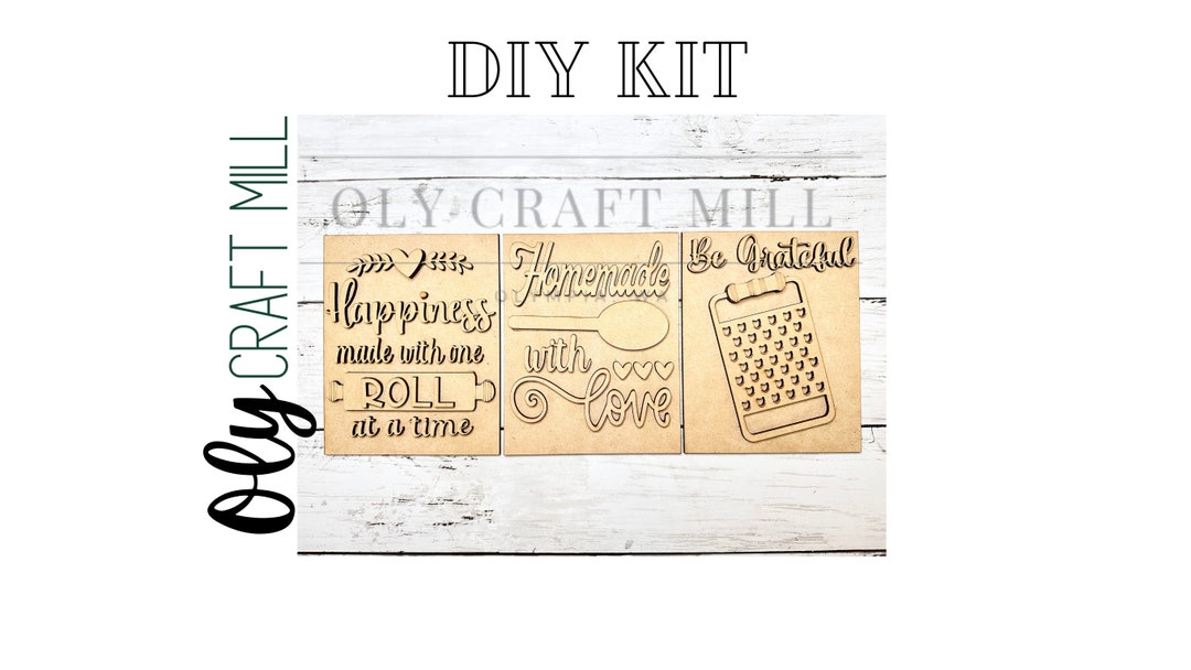 DIY Primitive Kitchen Signs / 5x6.5" Sign / Mixing Bowls / Kitchen DIY ...