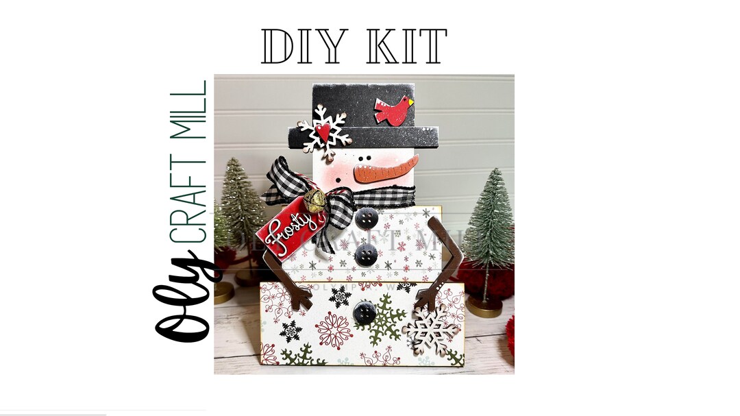 DIY Frosty Block Snowman Shelf Sitter / DIY Wood Blank / Unfinished ...