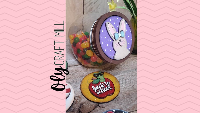 DIY 12 Month Seasonal Bundle Candy Jar Cookie Jar / DIY Wood Blank ...