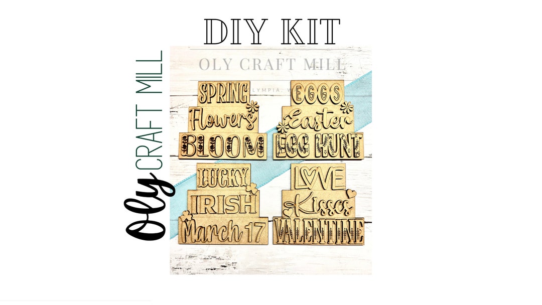 DIY Spring Wood Stackers / Mantle Decor / Spring Tiered Tray / Wood ...