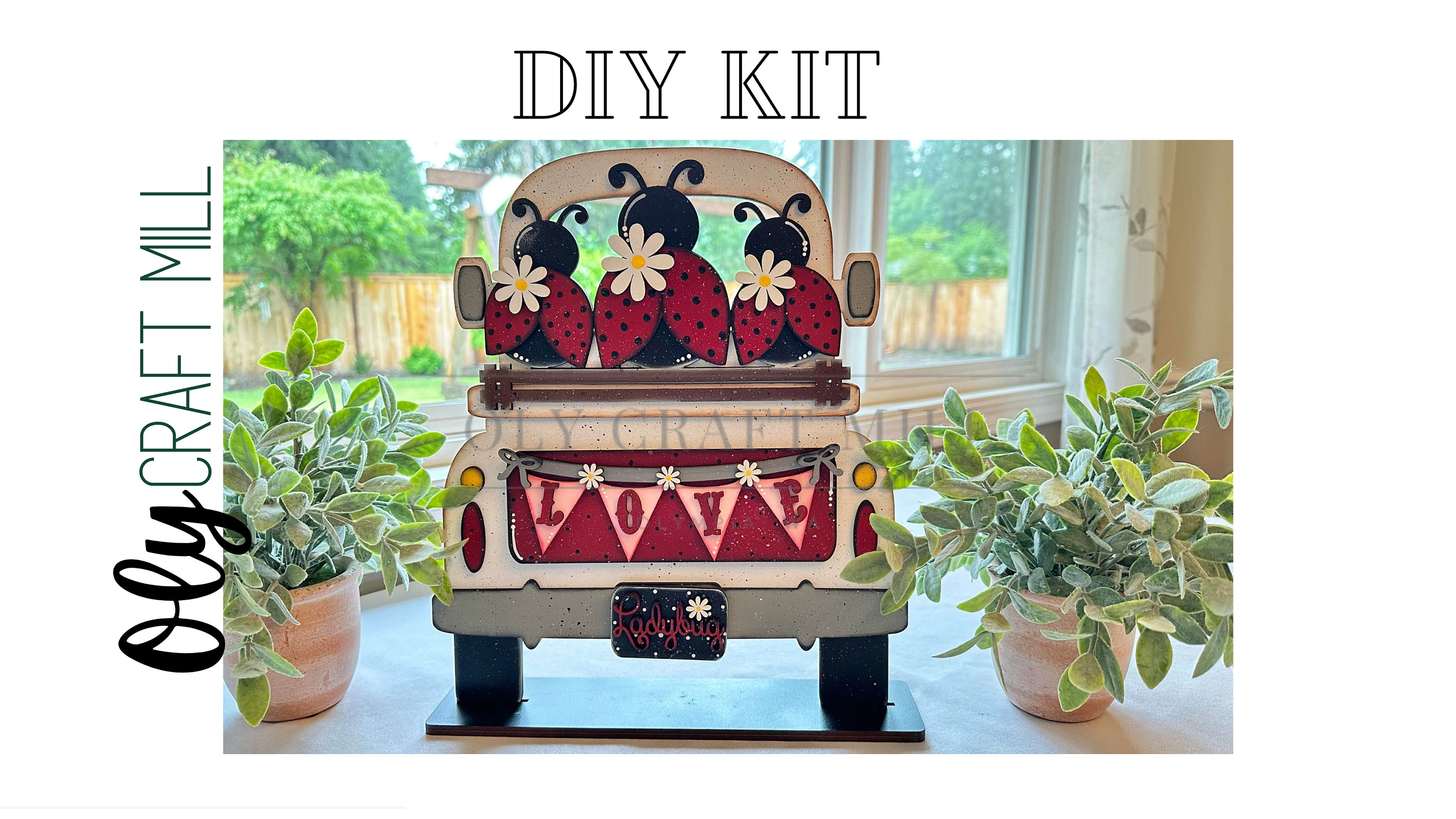 DIY Interchangeable Farmhouse Ladybug Insert / Interchangeable - Etsy