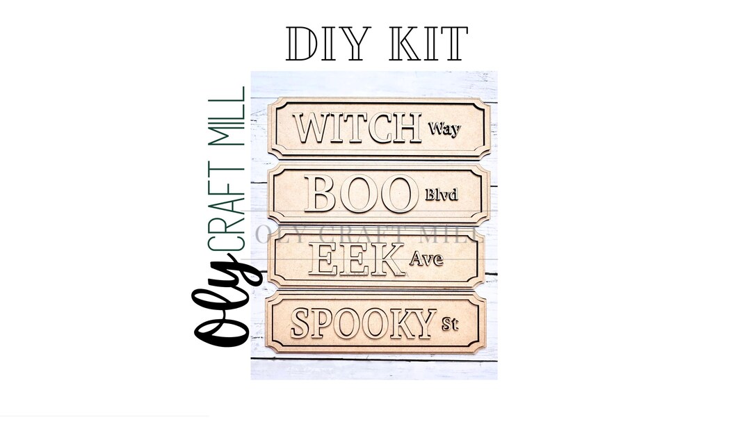 DIY Halloween Street Signs W/ Easel / Tiered Tray Set / Home Decor ...