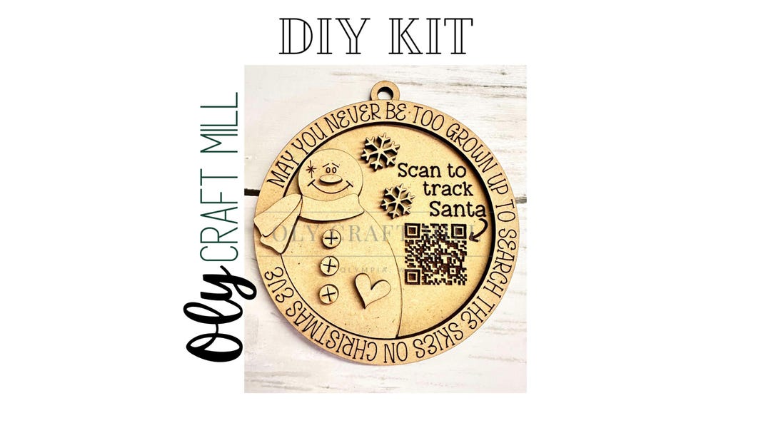 DIY Snowman Santa Tracker Ornament / DIY Wood Blank / Unfinished Wood ...