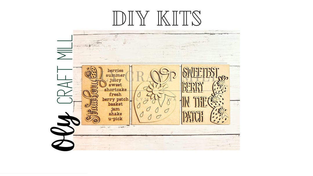 DIY Berry Sweet Trio Signs / 5x6.5" Sign / Summer / Wood Kits / Mantle ...