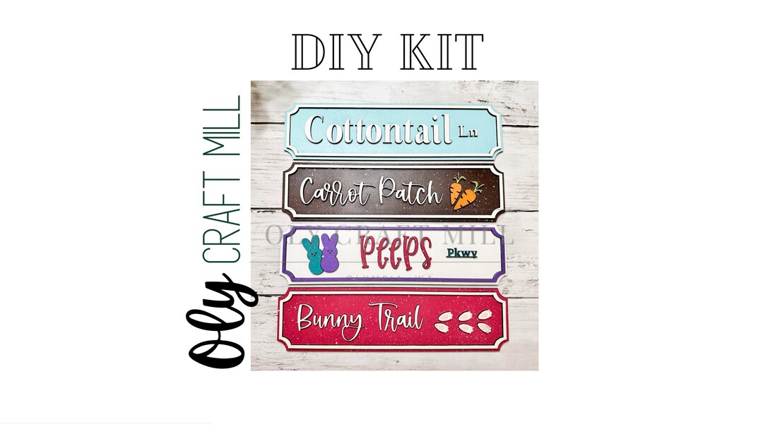 DIY Easter Street Signs W/ Easel / Tiered Tray Set / Home Decor ...