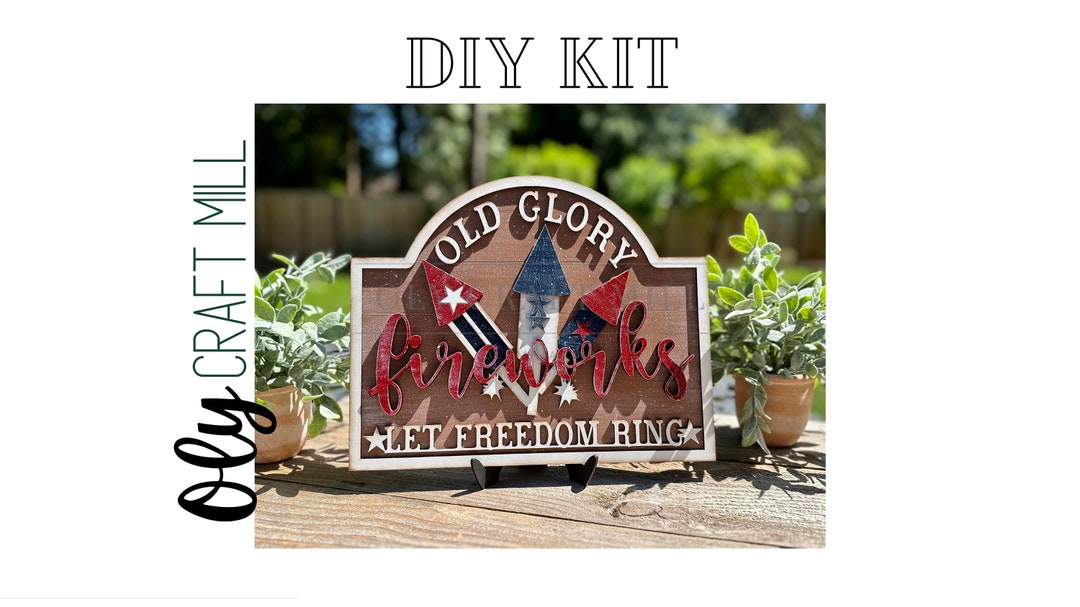 DIY Old Glory Sign / Wreath Add on / Patriotic Decor / Unfinished Wood ...