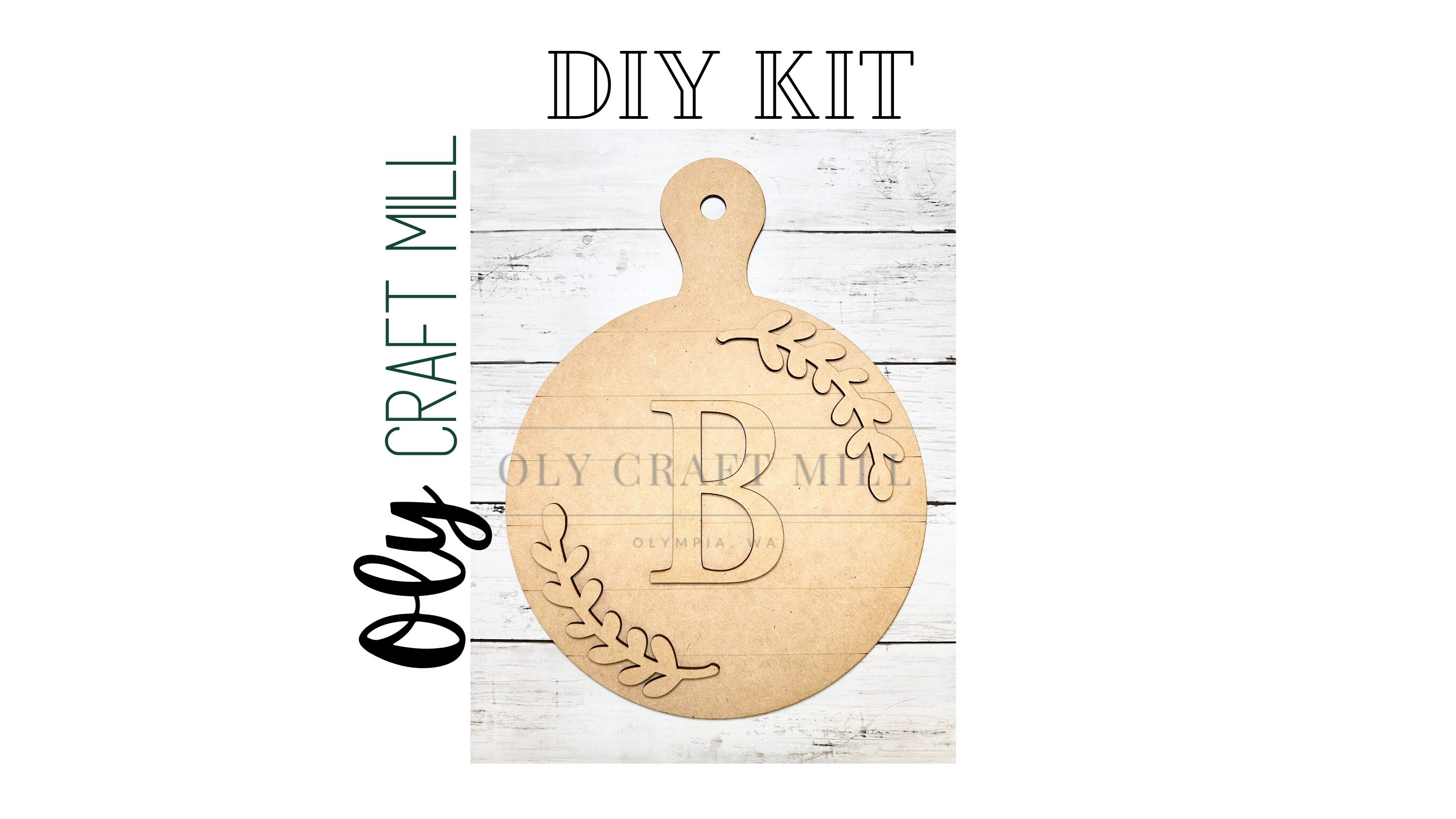 DIY Breadboard Monogram Sign / DIY Wood Blank / Unfinished Wood Kit ...