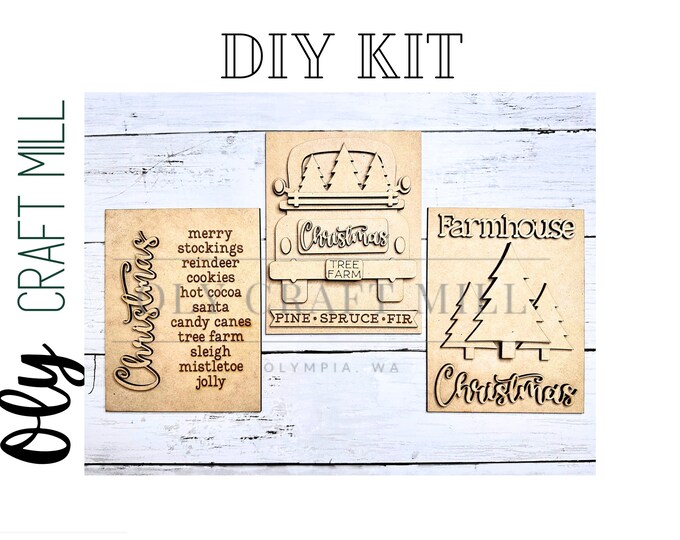 DIY Country Christmas Signs / 5x6.5" Sign / Farmhouse Truck / Christmas ...