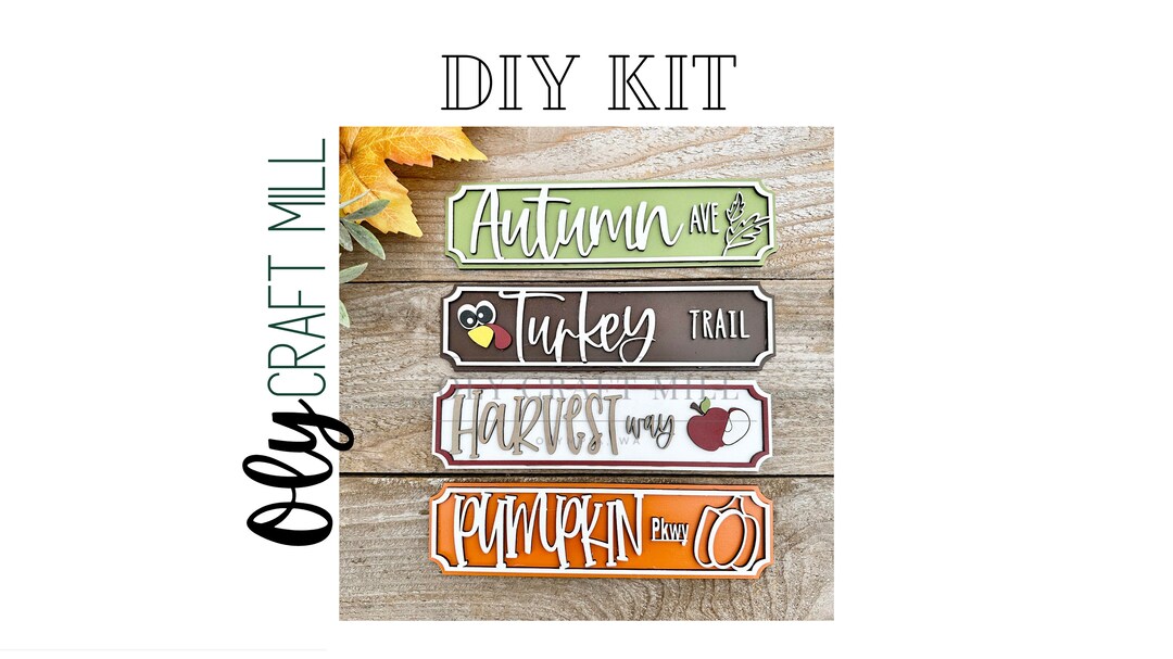 DIY Fall/thanksgiving Street Signs W/ Easel / Tiered Tray Set / Home ...
