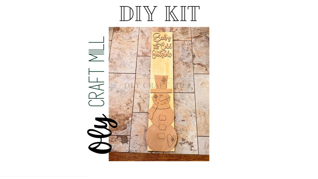 DIY Snowman Porch Leaner / DIY Wood Blank / Unfinished Wood Kit / Baby ...