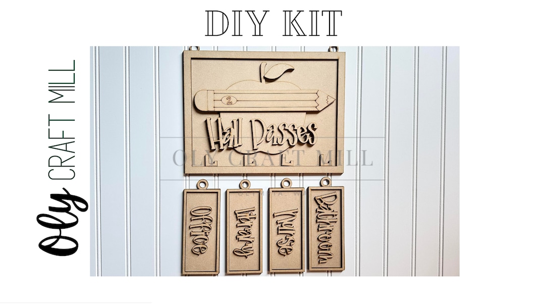 DIY Teacher Hall Pass Sign / Wreath Add on / DIY Wood Blank ...
