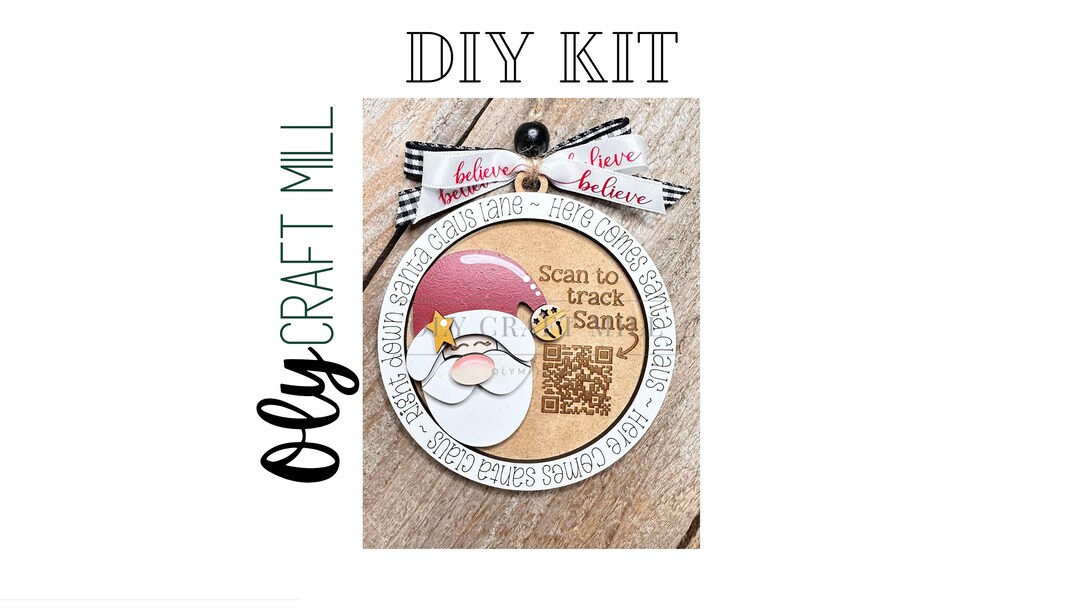DIY Santa Tracker Ornament / DIY Wood Blank / Unfinished Wood Kit ...