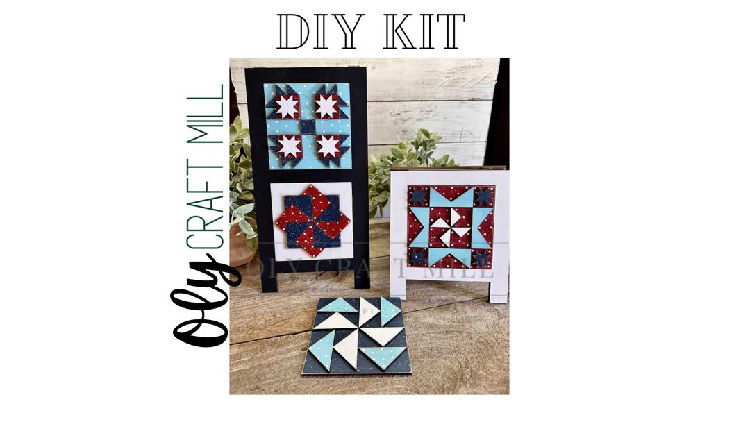 DIY Interchangeable Primitive Barn Quilt Signs/ 4.25" X 4.25" / 6X6 ...