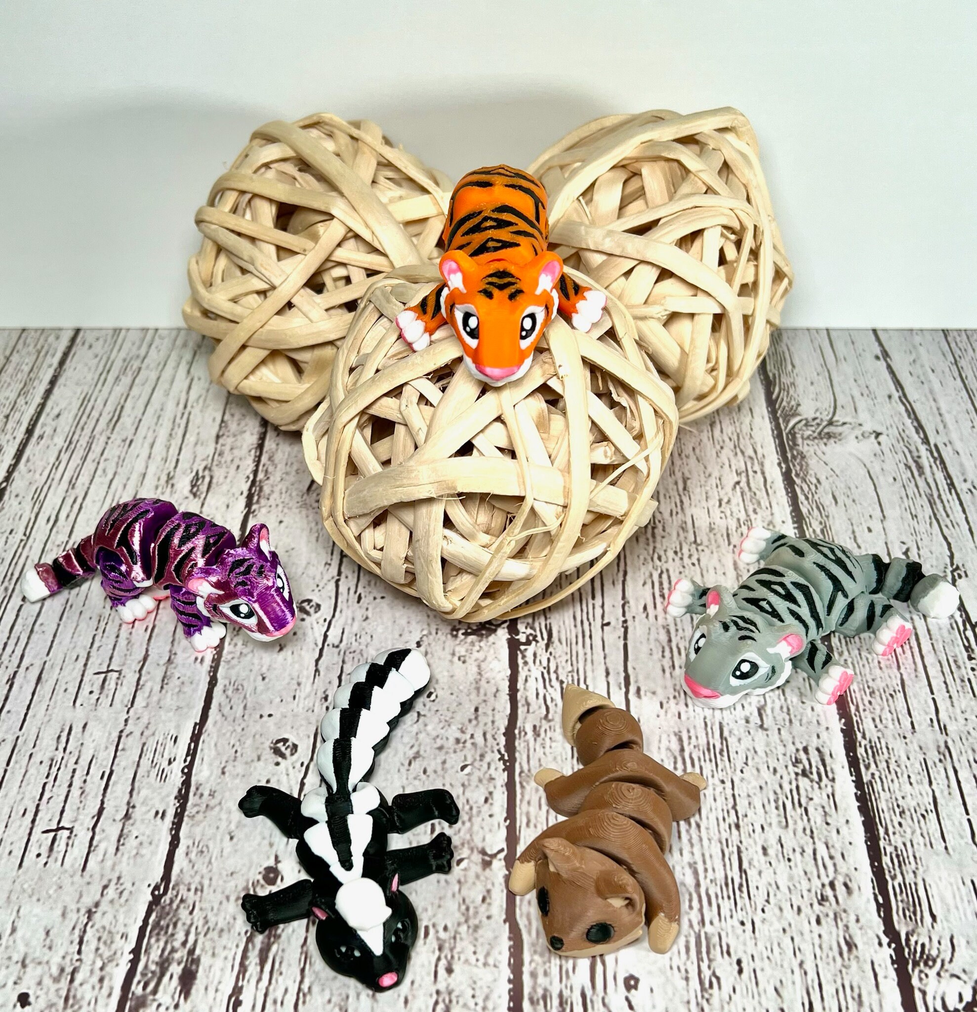 Pocket Fidget Toy Friends 2-4 Long Animal Fidget Figures. Gift, Stress ...