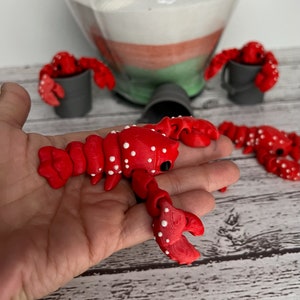 Pocket Lobster Fidget Toy: Articulating Sensory Gift With Bucket - Etsy