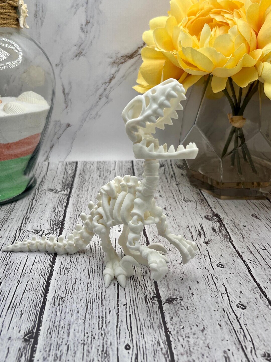 Articulated Skeleton Raptor! 3d Printed Dinosaur. Velociraptor Skeleton ...