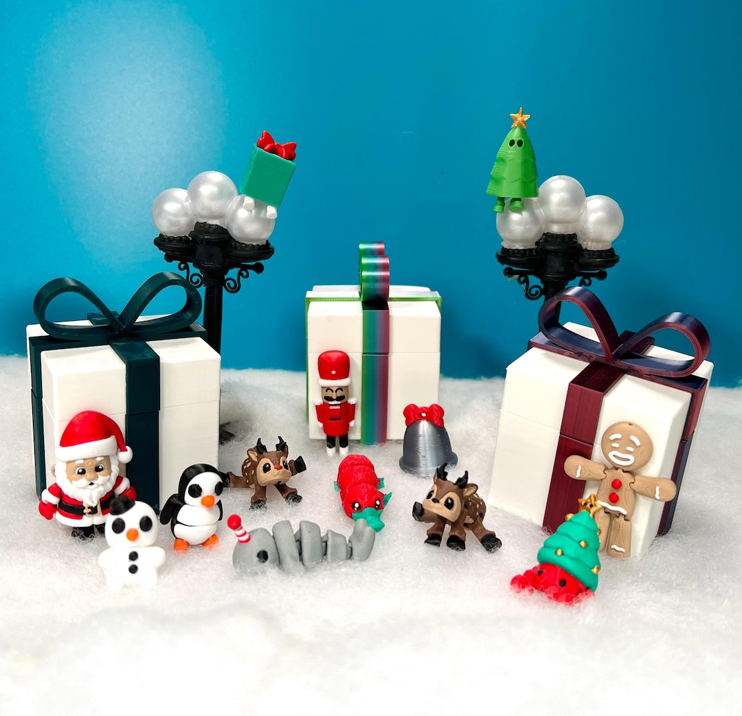 3D Printed Mini Christmas Gift Box With Assorted Minis - Etsy