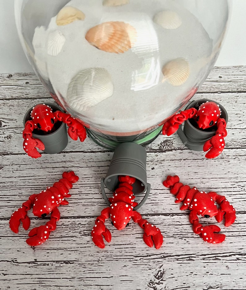 Pocket Lobster Fidget Toy: Articulating Sensory Gift With Bucket - Etsy