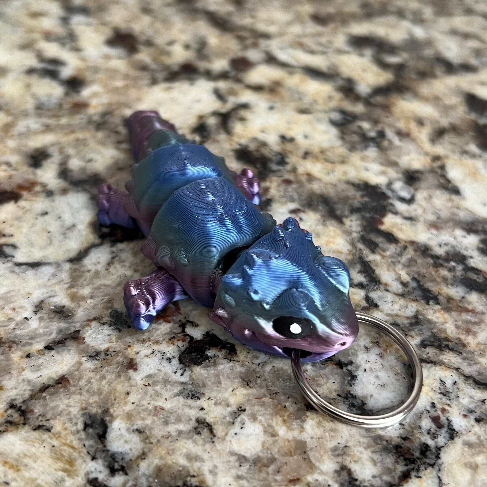 3D Printed, Flexible Baby Bearded Dragon Keychain - Etsy