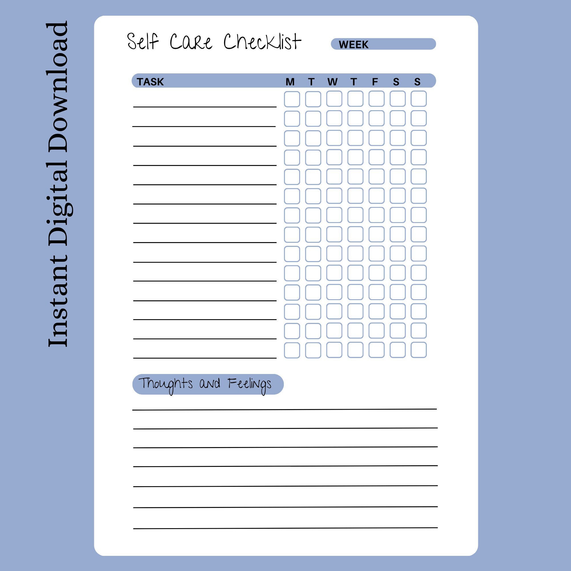 Self Care Checklist Printable Self Care to Do List - Etsy