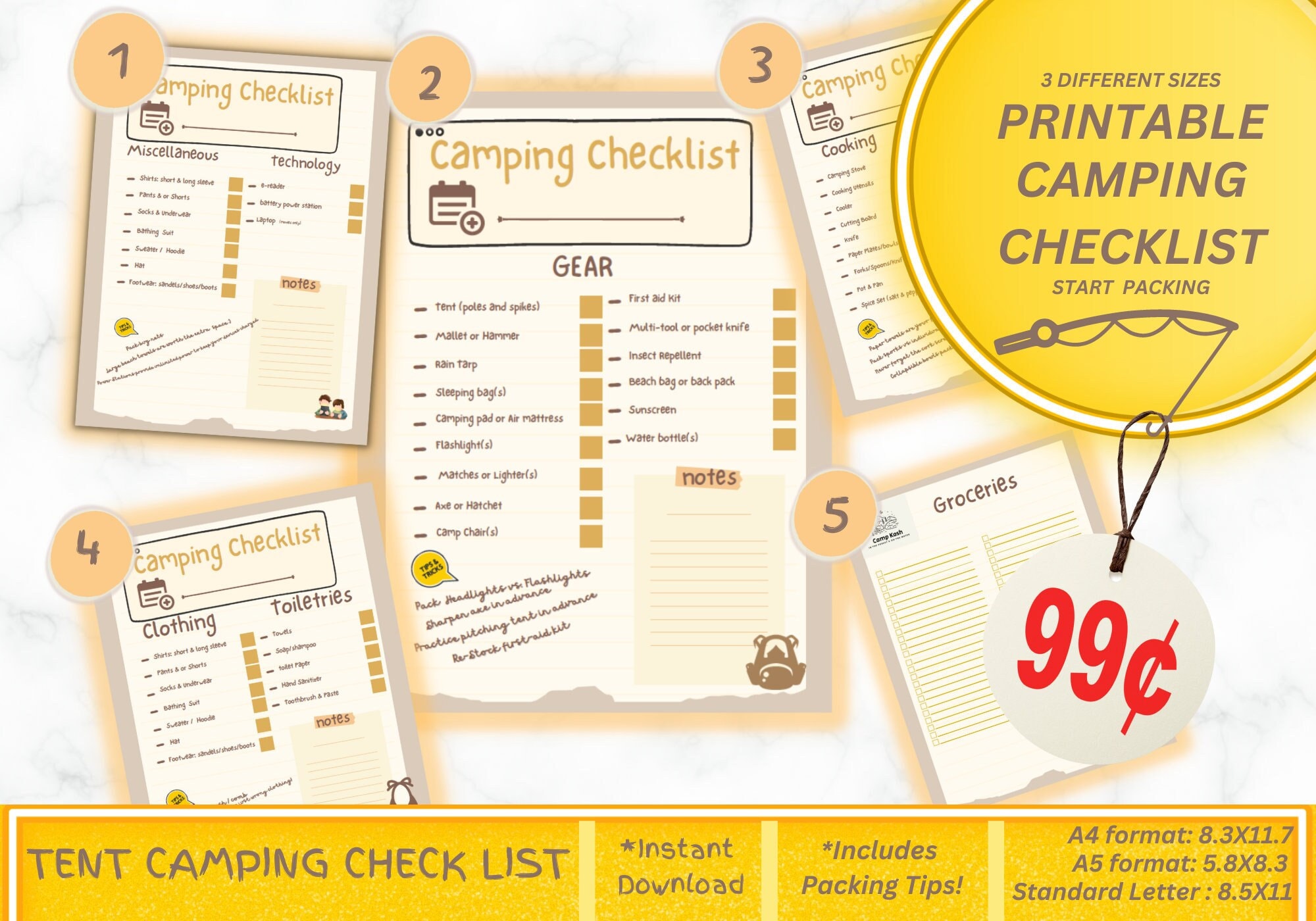 CAMPING Check List PRINTABLE Camping List DIGITAL Camping - Etsy UK