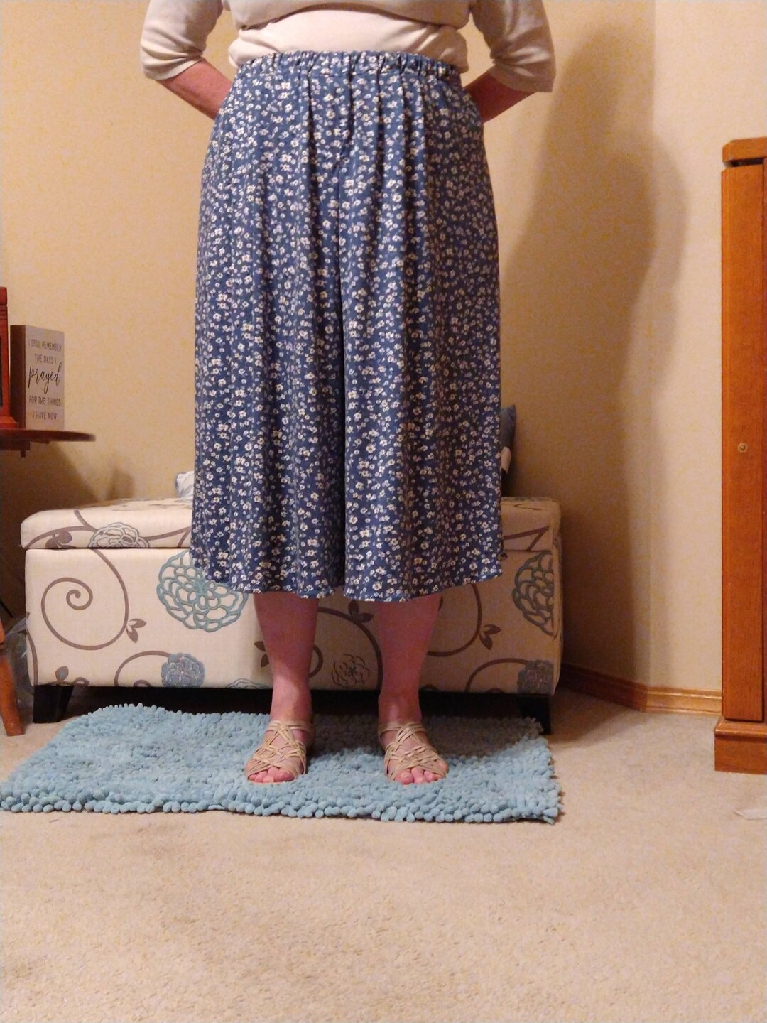 Split Skirt Culottes in Blue Floral, Custom Made in Adult Size, These ...