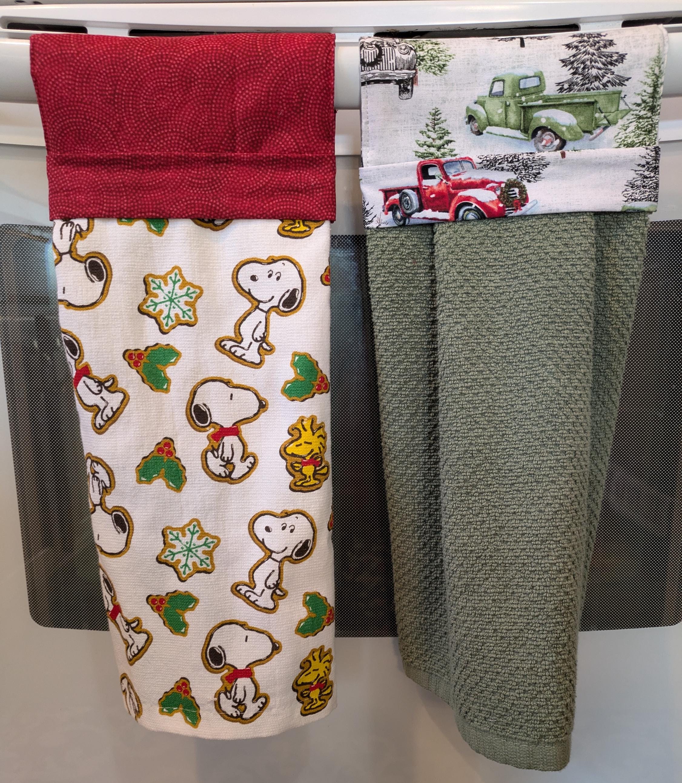 Hanging Kitchen Towel, Snoopy Christmas Cookies and Old Truck Stove ...
