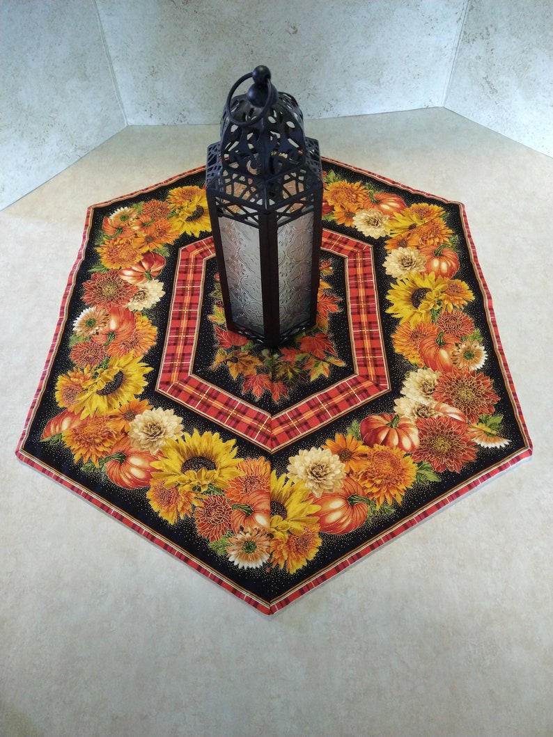 Beautiful Fall Color Table Topper, Handmade Gift, Triangle Frenzy ...