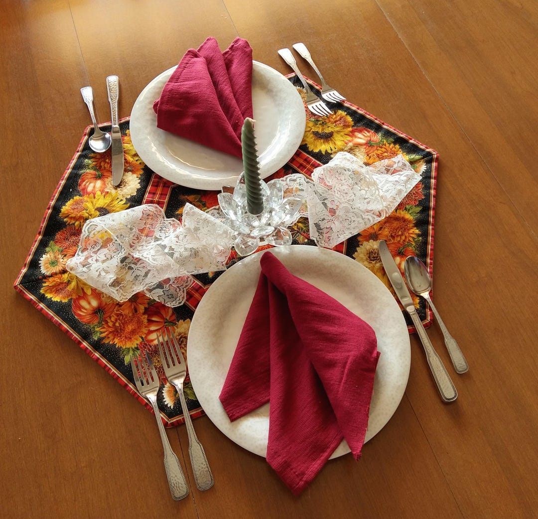 Beautiful Fall Color Table Topper, Handmade Gift, Triangle Frenzy ...