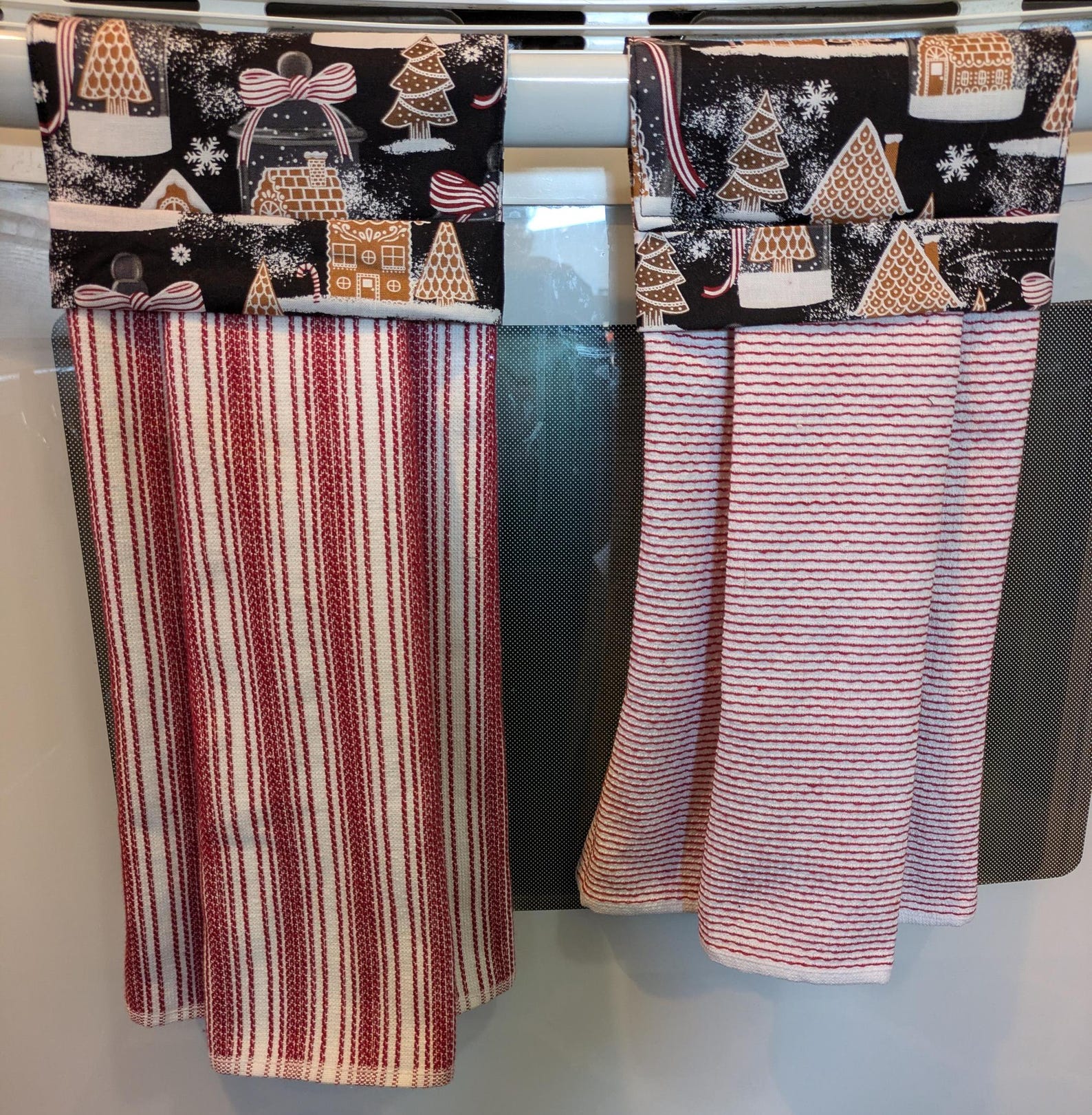 Hanging Kitchen Towel, Gingerbread House Christmas Stove Handle Towel ...