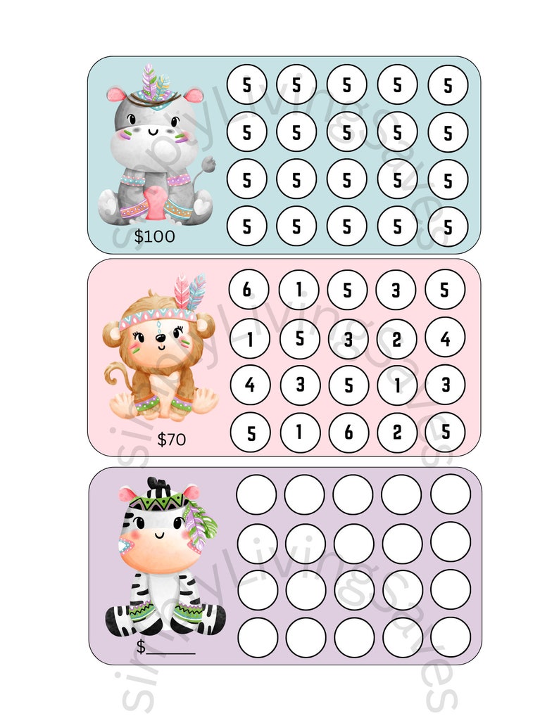 Cute A6 Zoo Animal Savings Challenge Set - Etsy