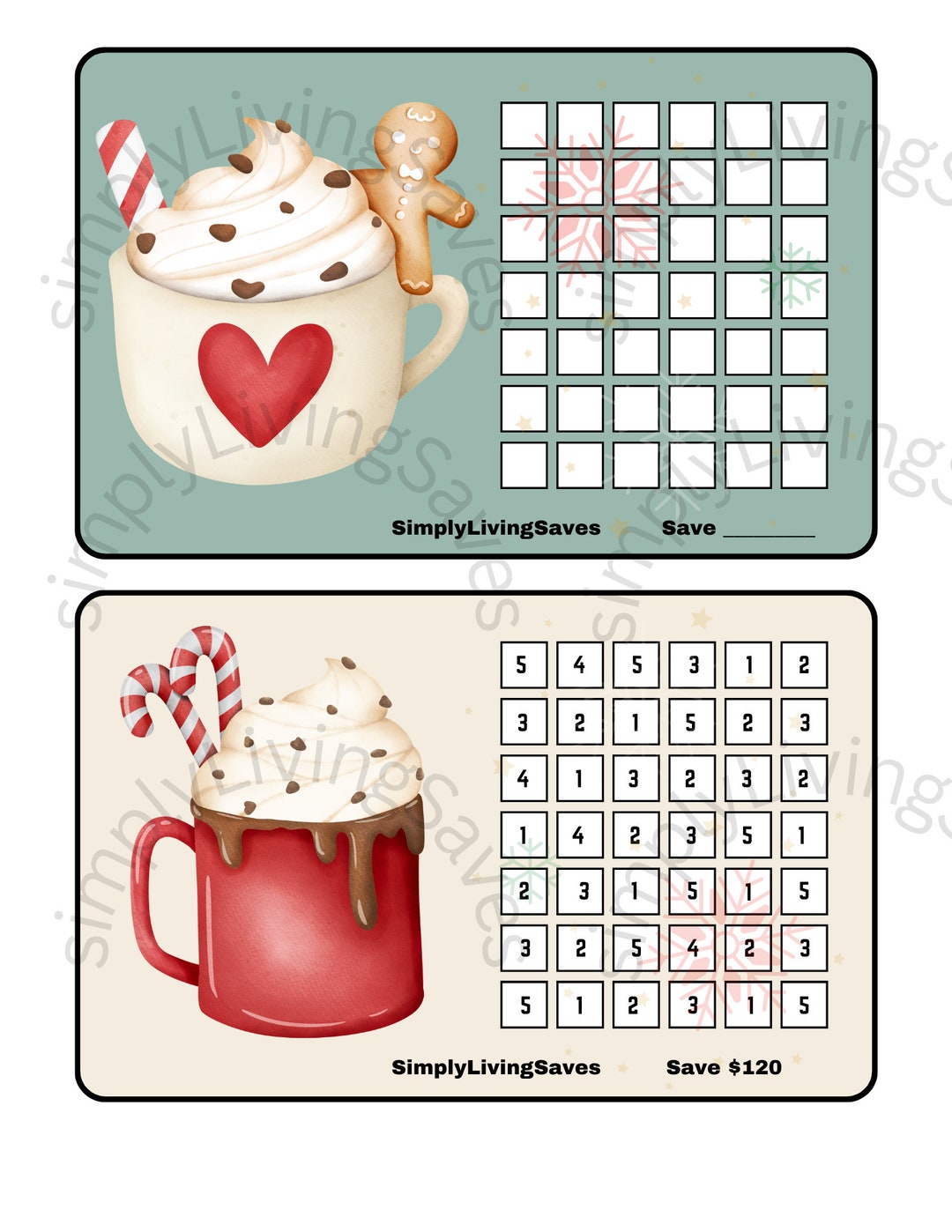 Cute A5 Hot Cocoa Savings Challenge Set - Etsy