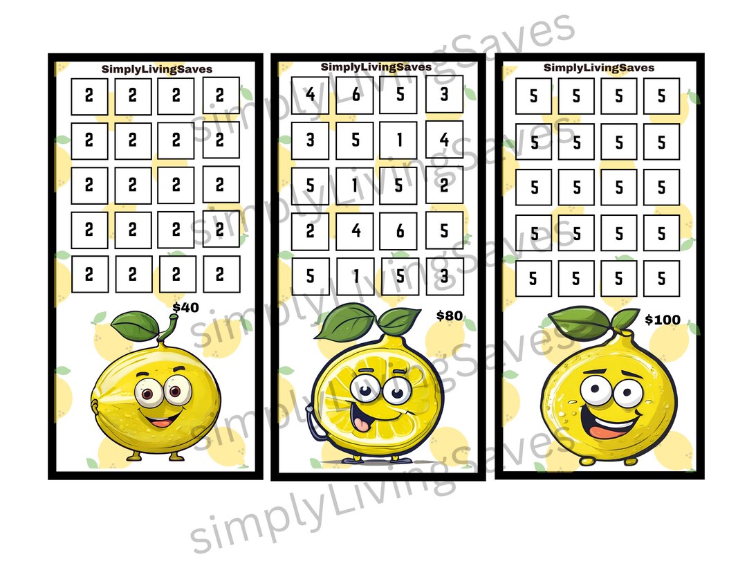 Cute Lemon Themed A6 Savings Challenge Set of 6 - Etsy