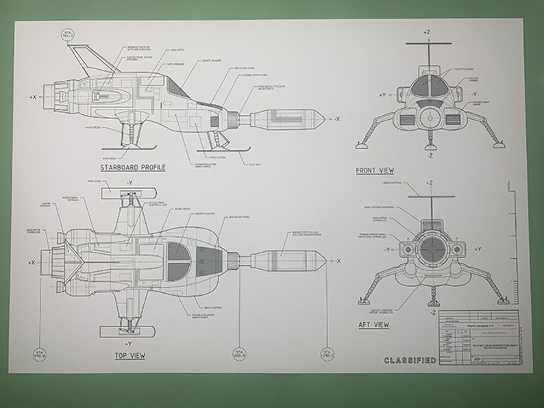 Blueprint of SHADO Interceptor From the Gerry Anderson Television ...