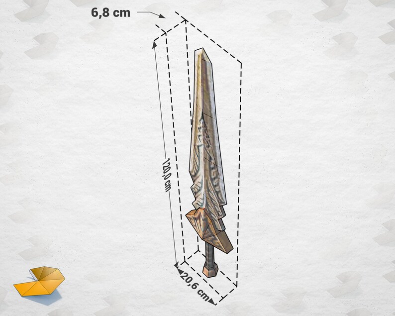 Red Iron Blade From Metin2, Low Poly Papercraft Template PDF, SVG, DXF ...